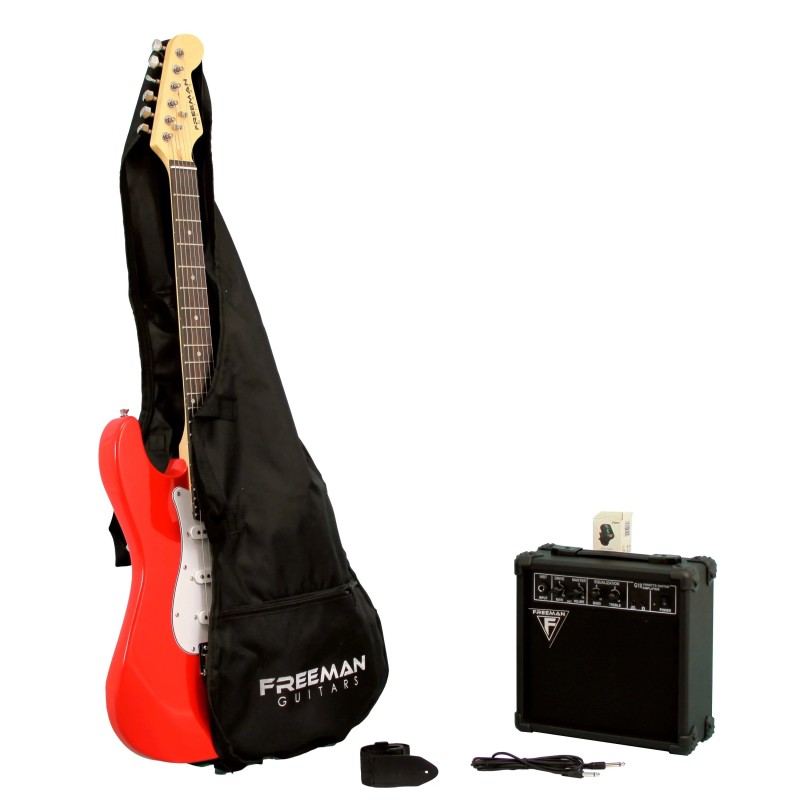 FREEMAN Pack de guitarra eléctrica Full Rock Stratocaster - Red