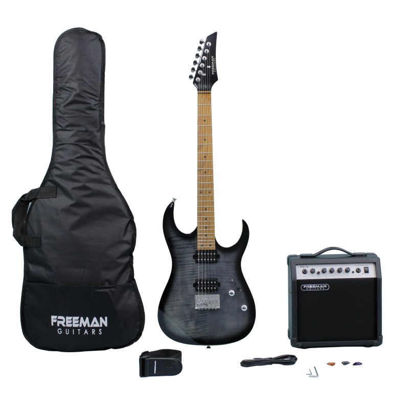 FREEMAN RIFF MASTER Black SRG-180F FMT Pack de guitarra eléctrica